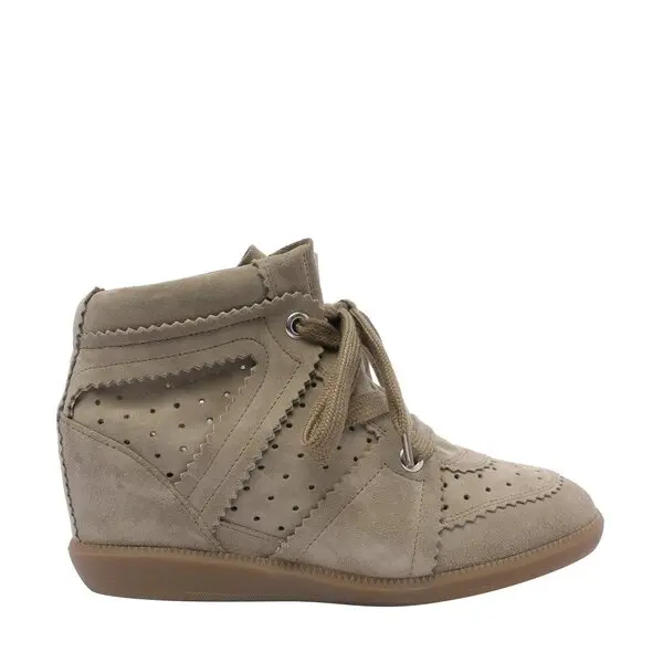 Isabel Marant Étoile Bobby Suede Wedge Sneakers - Cream