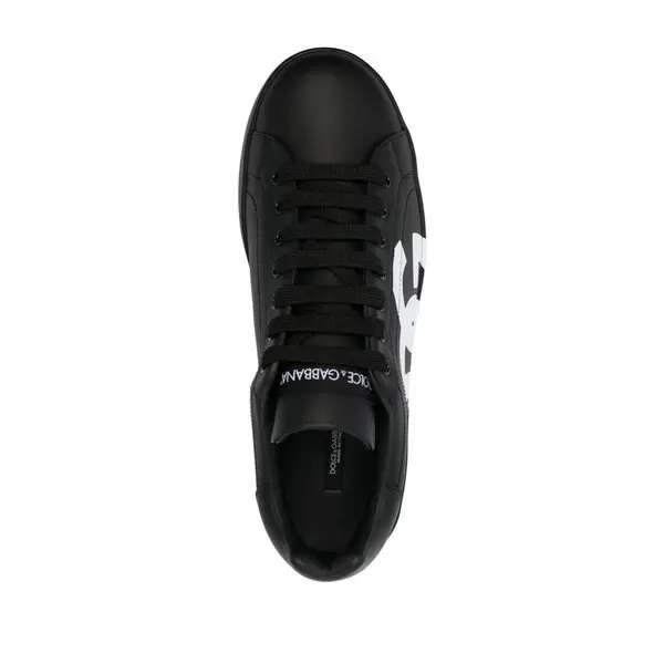 Dolce & Gabbana Low-top Sneakers With Logo Print - Black