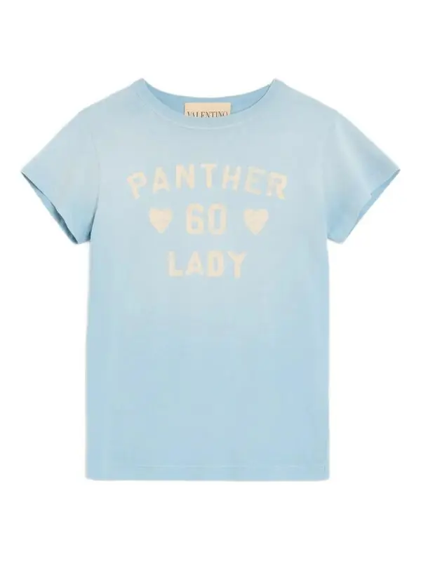Valentino Garavani Printed Cotton T-shirt - Blue