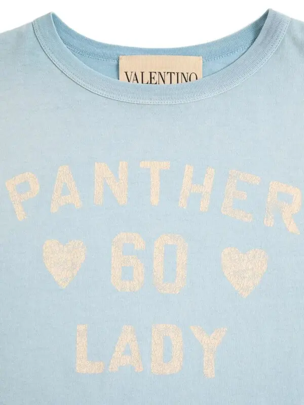 Valentino Garavani Printed Cotton T-shirt - Blue