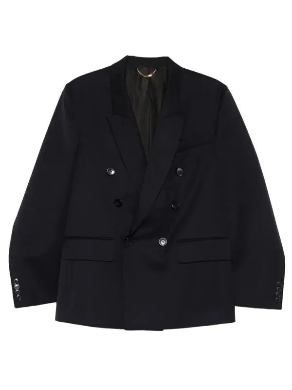 Victoria Beckham Double-breasted Wool Tailored Jacket - Blue