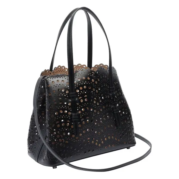 Alaïa Mina 25 Perforated Leather Handbag - Black