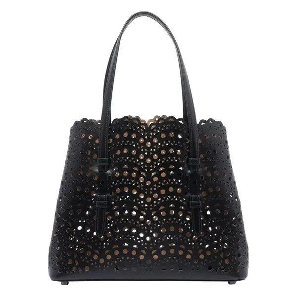 Alaïa Mina 25 Perforated Leather Handbag - Black