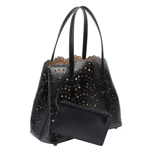 Alaïa Mina 25 Perforated Leather Handbag - Black