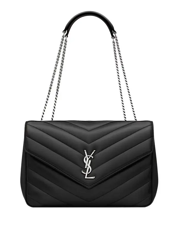 Saint Laurent Loulou Large In Matelassé Lambskin - Black