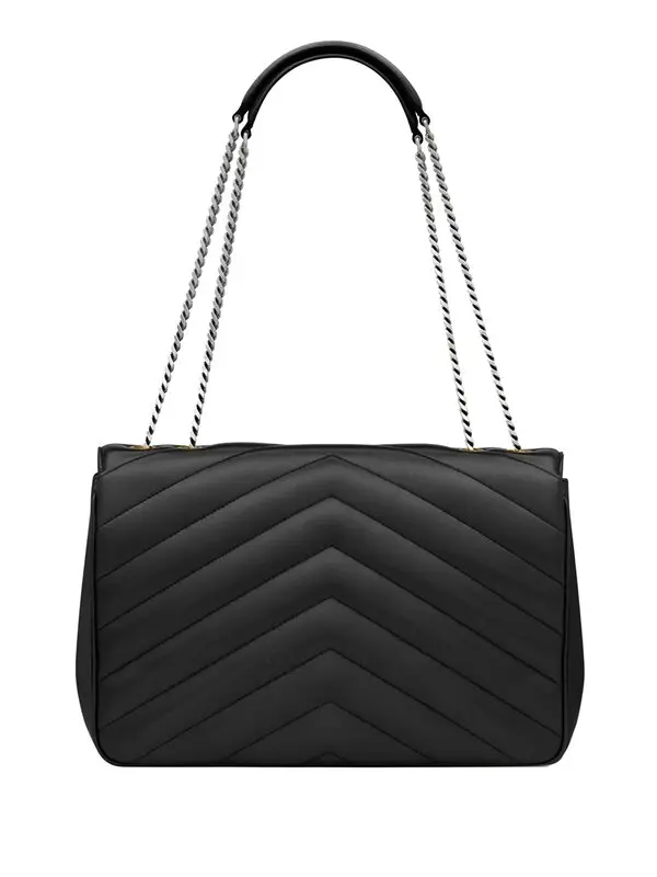 Saint Laurent Loulou Large In Matelassé Lambskin - Black