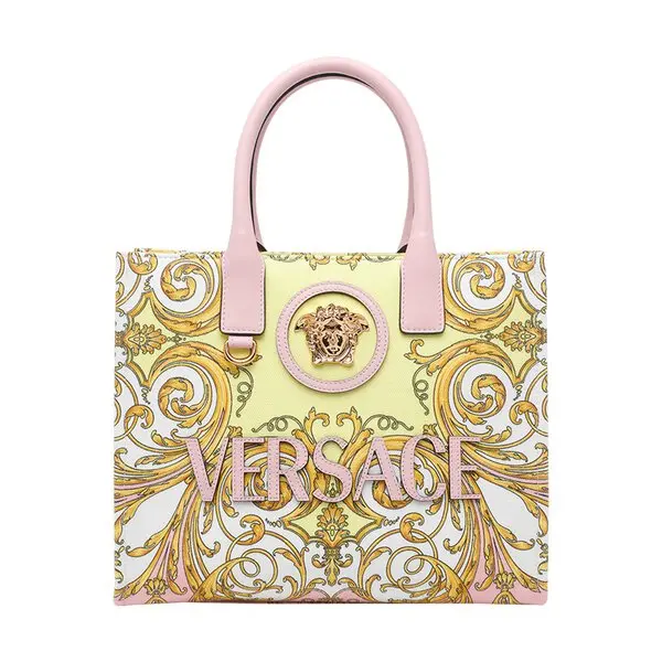 Versace Small La Medusa Printed Shopping Bag - Pink