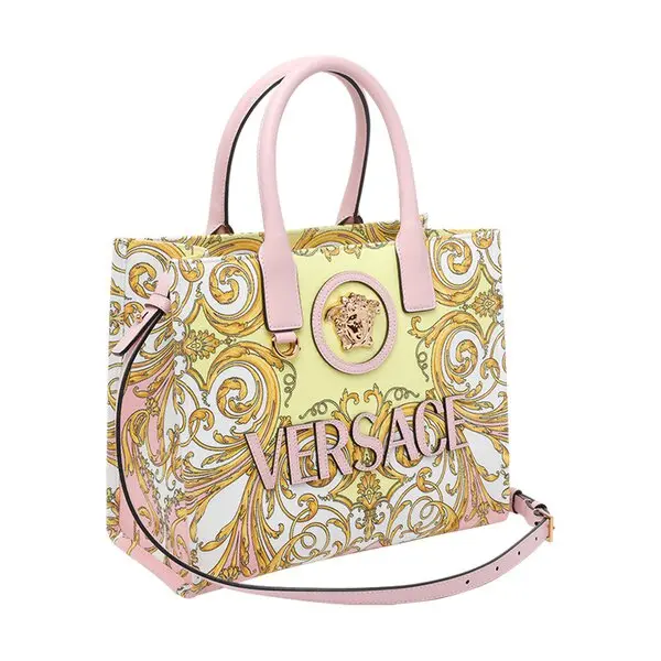 Versace Small La Medusa Printed Shopping Bag - Pink