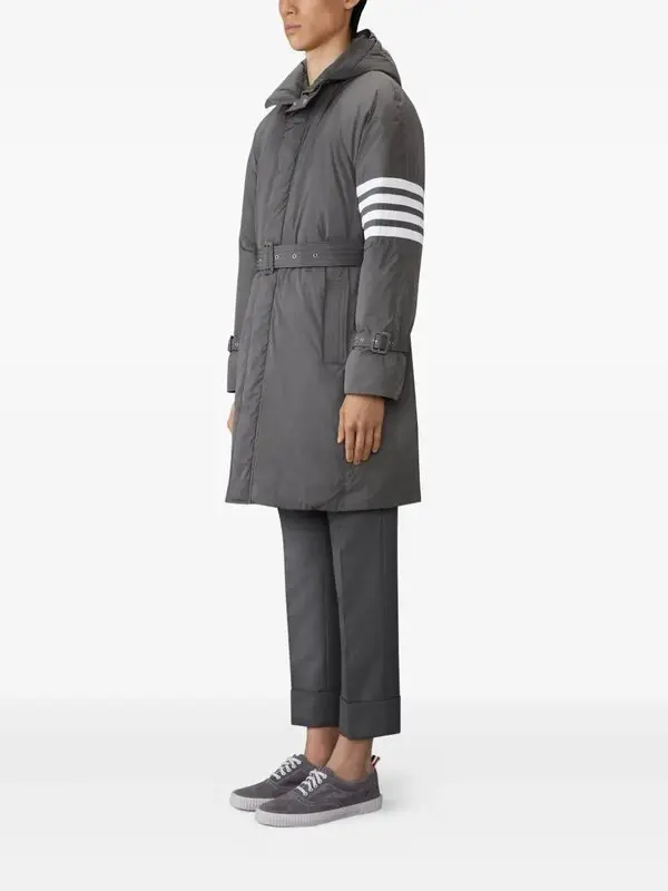 Thom Browne Poly Twill Hooded Down Parka With Belt