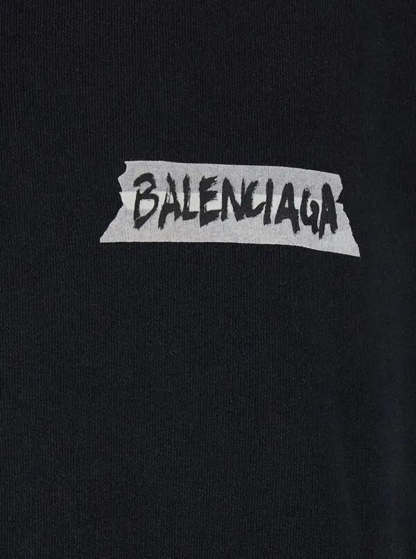 Balenciaga Cotton Half-zip Sweatshirt With Printed Logo - Multicolor