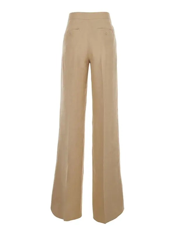 Max Mara Linen Straight Leg Pants - Multicolor