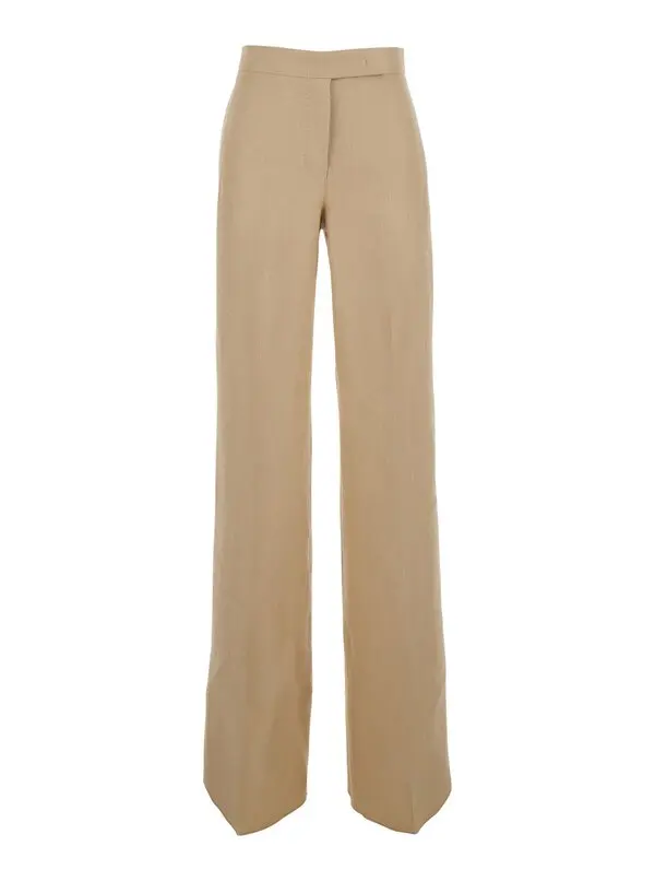 Max Mara Linen Straight Leg Pants - Multicolor