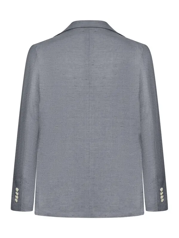Tagliatore Monte Carlo Tailored Linen Jacket - Blue