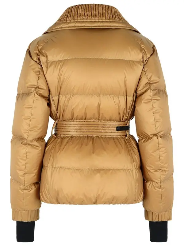 Moncler Padded Ski Jacket With Belted Waist - Cream