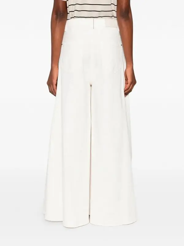 Brunello Cucinelli Wide Leg Cotton Pants - Multicolor