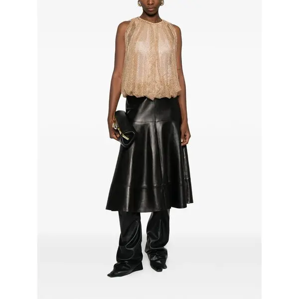 Sportmax Sleeveless Round Neck Gathered Hem Top