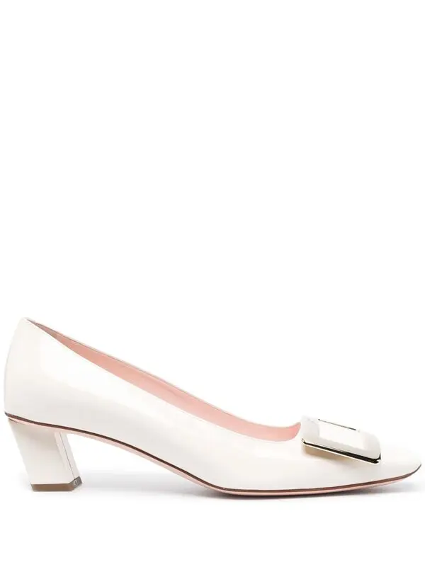 ROGER VIVIER Belle Vivier Leather Pumps With Logo Plaque - Multicolor