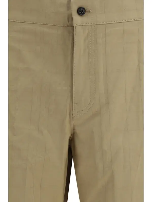 Burberry Textured Check Cotton Pants