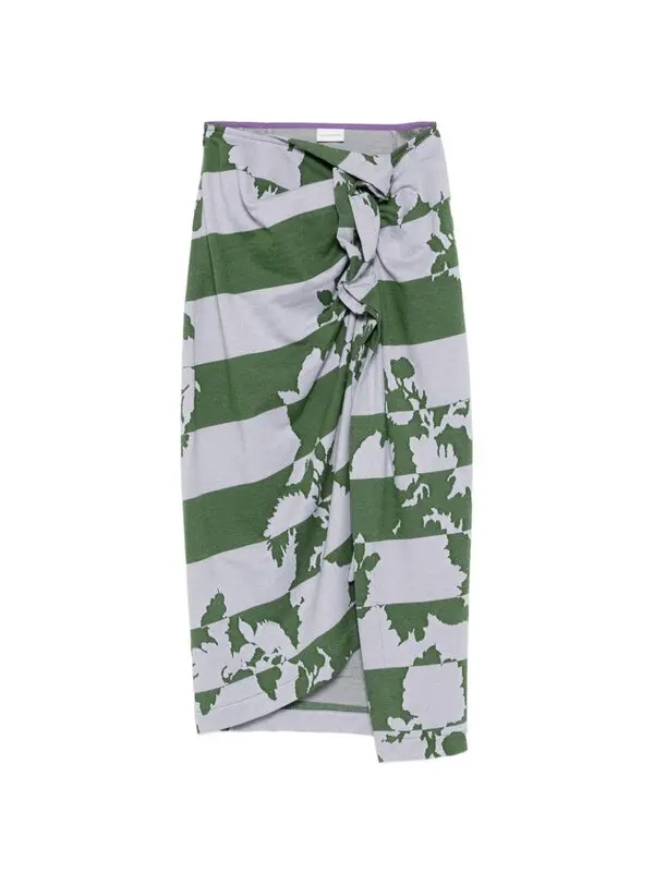 Dries Van Noten Cotton Wrap Skirt With Graphic Print - Multicolor