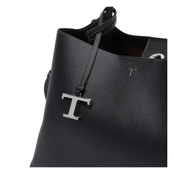 TOD'S Medium Leather Handbag With T Charm