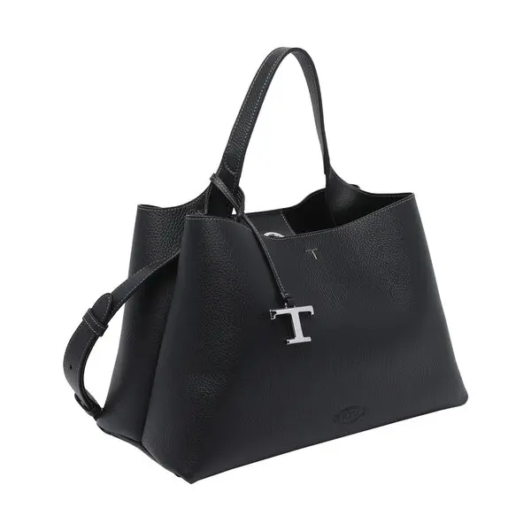TOD'S Medium Leather Handbag With T Charm