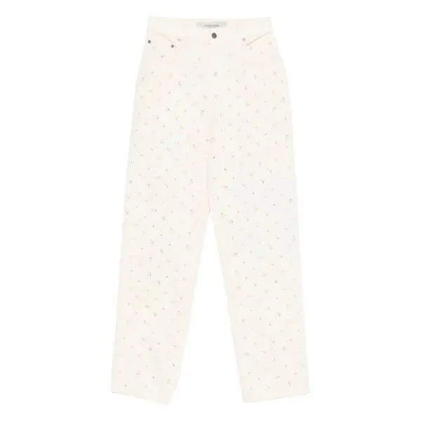 GOLDEN GOOSE Embellished Straight Leg Trousers - White