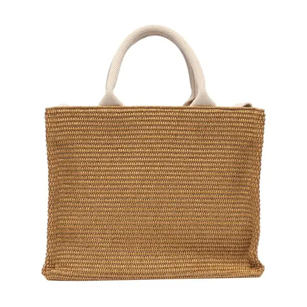 Marni Small Raffia Effect Basket Tote Bag - Cream