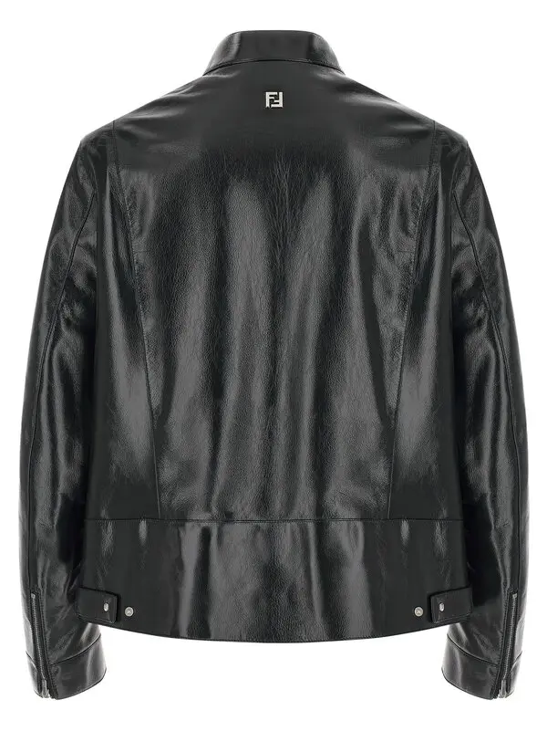 Fendi Lacquered Leather Blouson Jacket