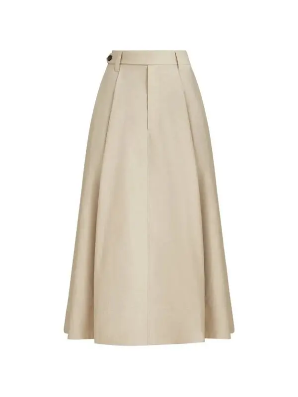 Brunello Cucinelli Cotton Pleated Skirt - Multicolor