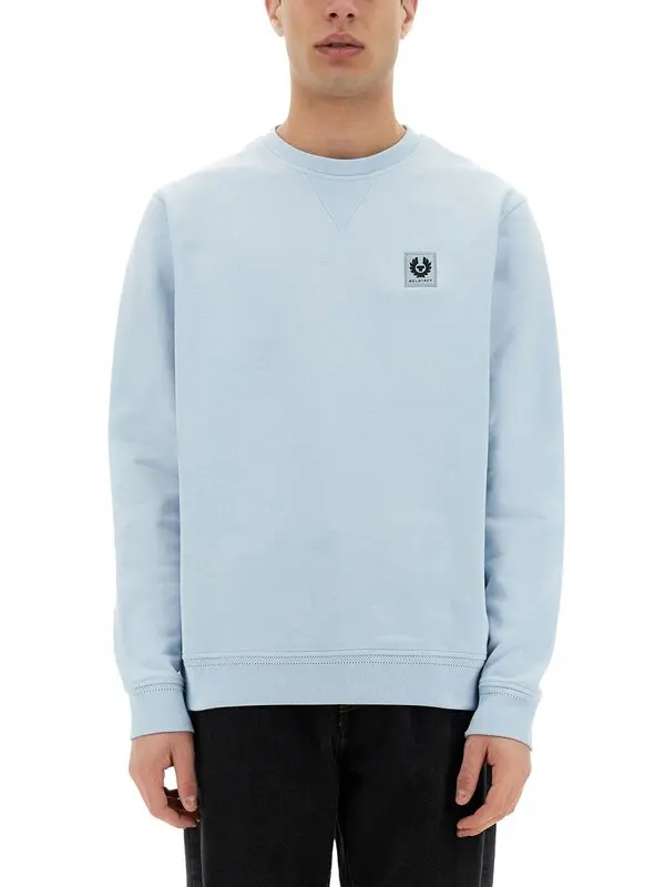 Belstaff Crewneck Sweatshirt With Logo Patch - Multicolor