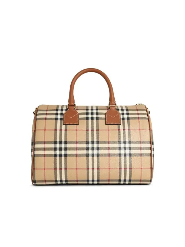Burberry Medium Bowling Bag In Cotton Blend - Cream