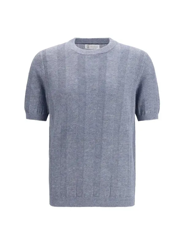 Brunello Cucinelli Short Sleeve Knitted Top