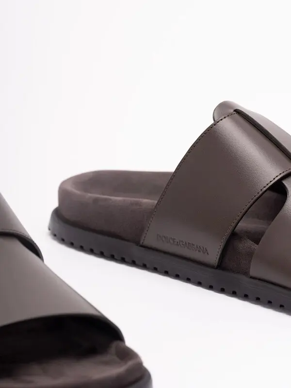 Dolce & Gabbana Leather Slide Sandals - Multicolor
