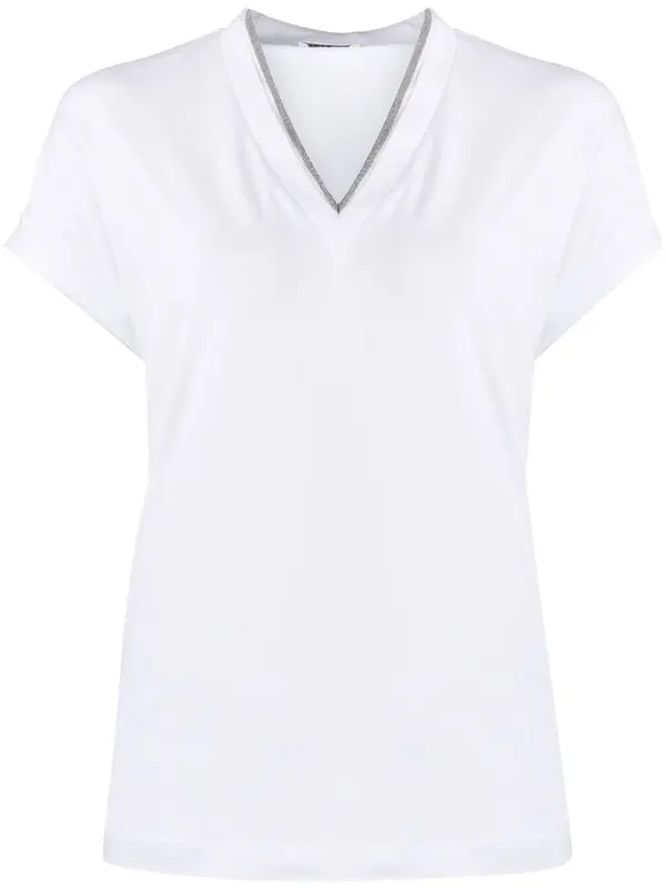 Brunello Cucinelli Cotton V-neck T-shirt - Multicolor