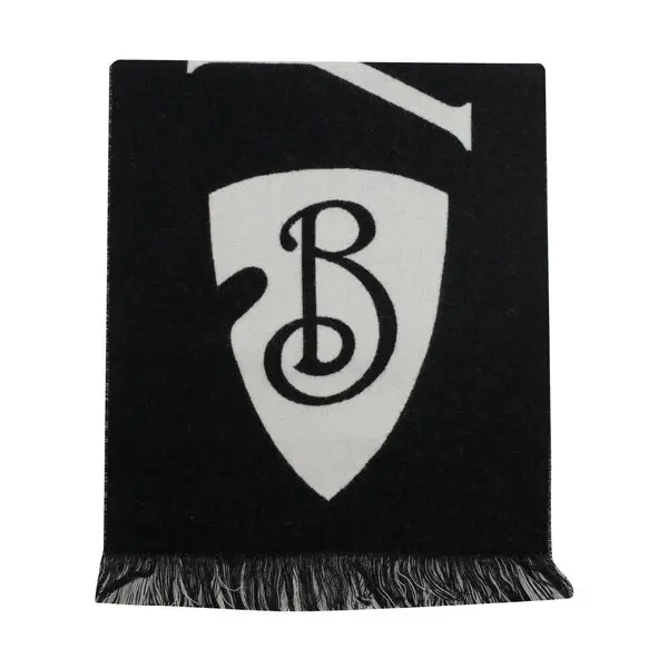 Burberry Logo And B Shield Scarf - Black