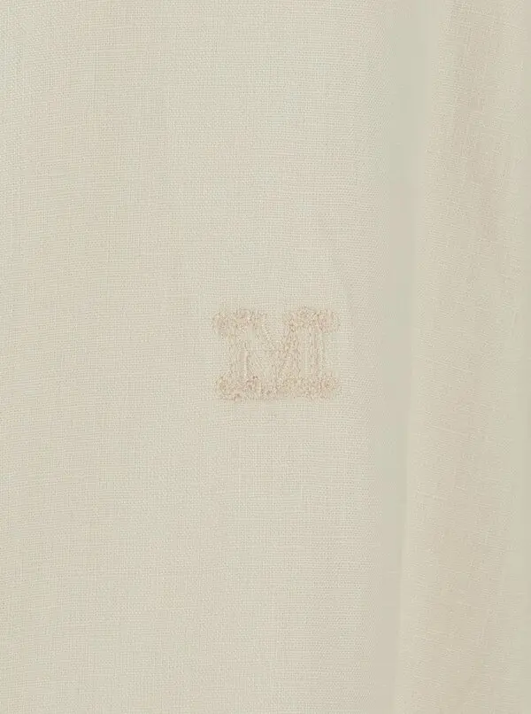 Max Mara Linen Long-sleeved Shirt With Classic Collar