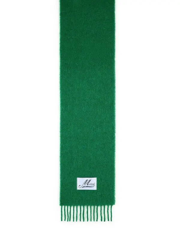 Marni Brushed Alpaca Blend Scarf - Green