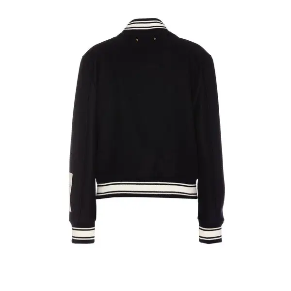 GOLDEN GOOSE Embroidered Logo Bomber Jacket - Blue