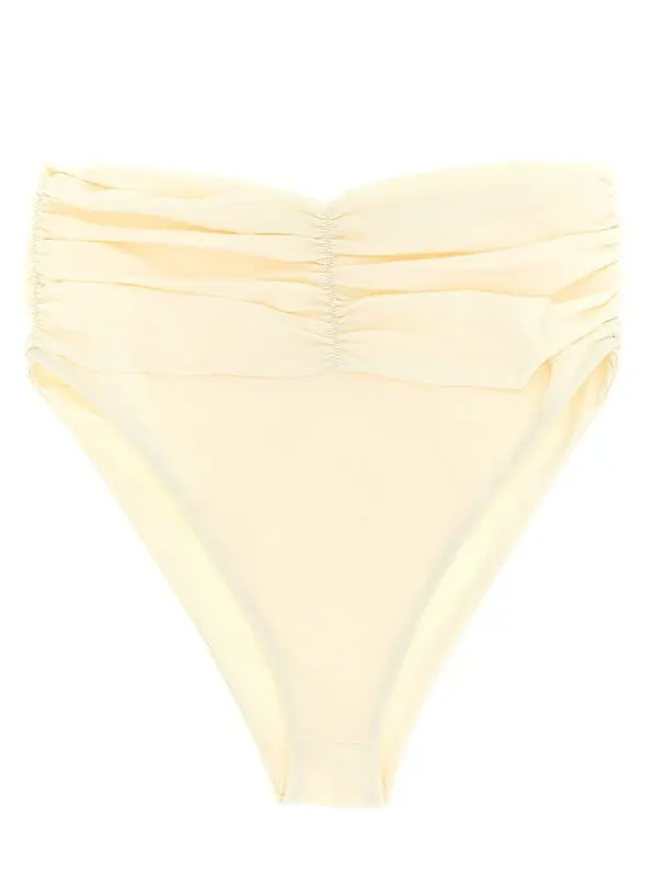 Magda Butrym High-waisted Bikini Briefs With Ruffle Detail - Cream