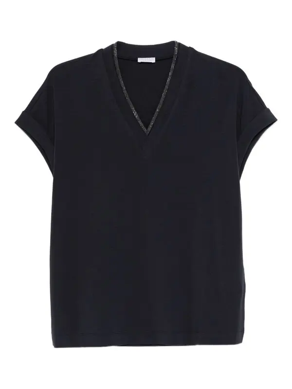 Brunello Cucinelli Cotton V-neck T-shirt - Multicolor