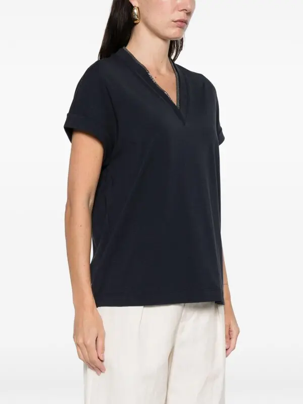 Brunello Cucinelli Cotton V-neck T-shirt - Multicolor