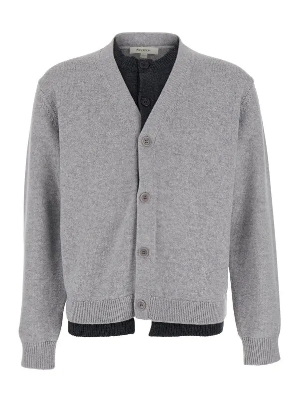 JW Anderson Layered V-neck Cardigan - Gray