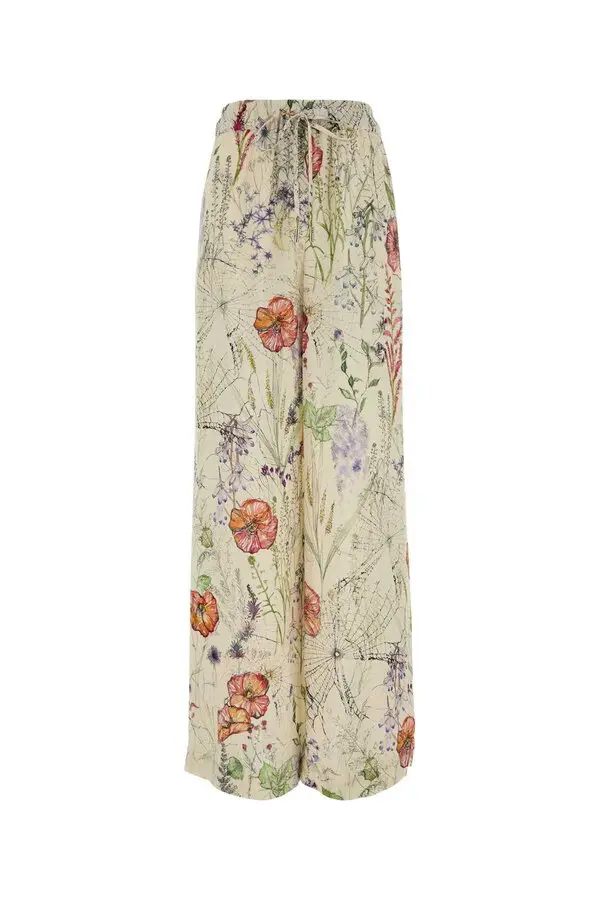 Alexander McQueen Printed Crepe Pyjamas Pant - Multicolor