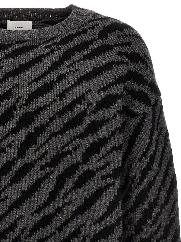 Rhude Zebra Jacquard Crewneck Sweater