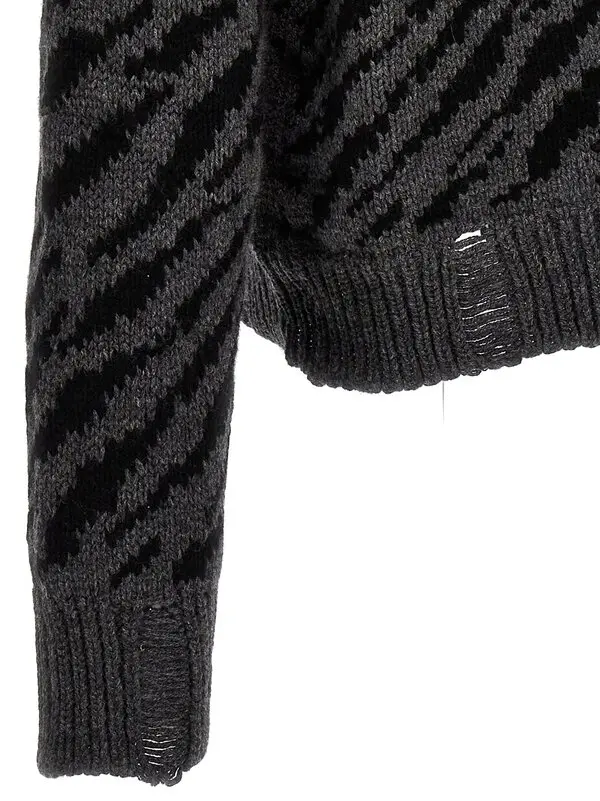 Rhude Zebra Jacquard Crewneck Sweater
