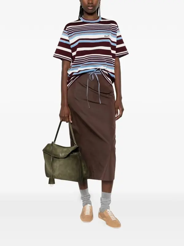 Prada Striped Cotton Round Neck Sweater