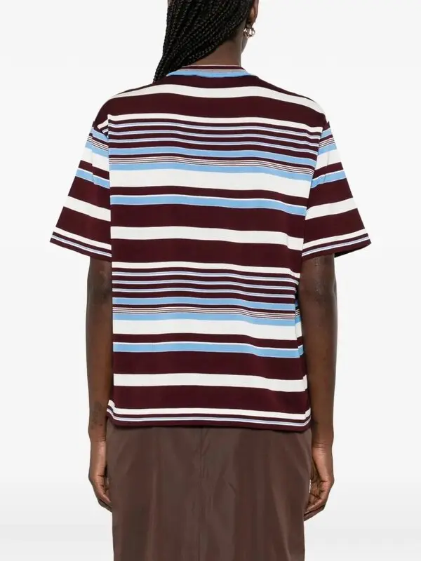 Prada Striped Cotton Round Neck Sweater