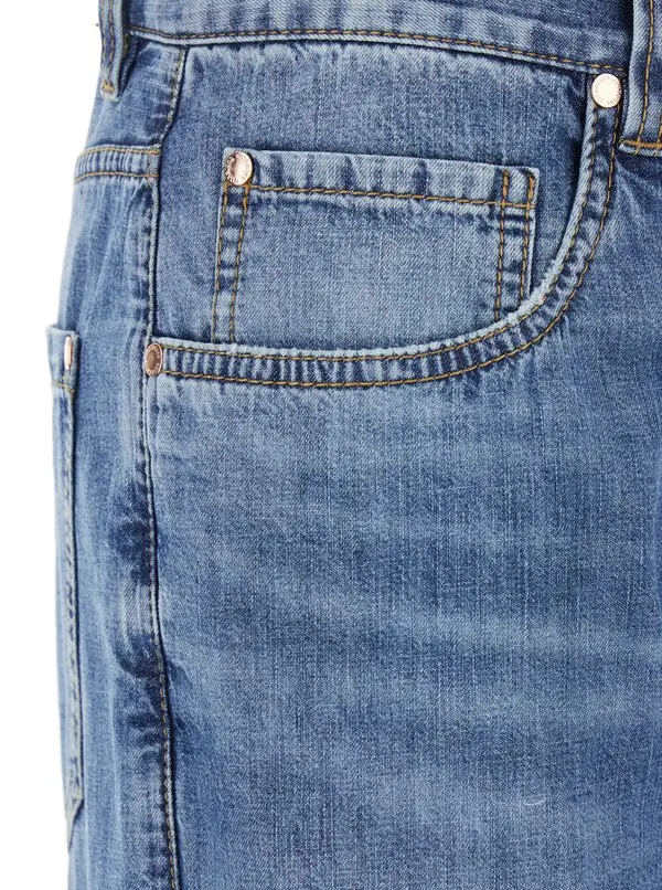Brunello Cucinelli Boyfriend Blue Denim Jeans - Multicolor