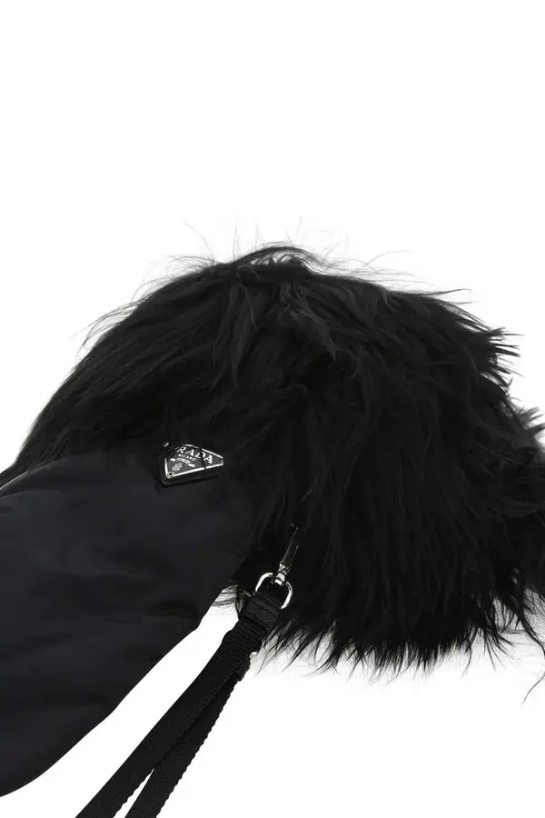 Prada Nylon And Nappa Leather Gloves