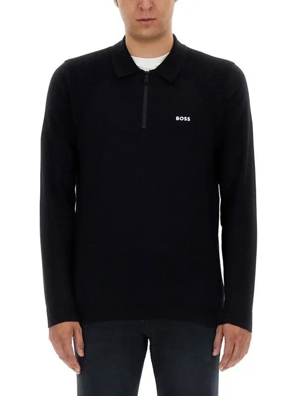 BOSS Sweatshirt With Logo And Zip-up Front